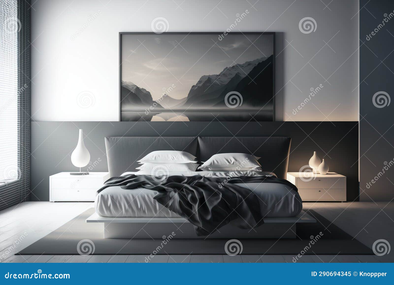 Modern Bedroom Design Ai Generated Stock Image - Image of home ...