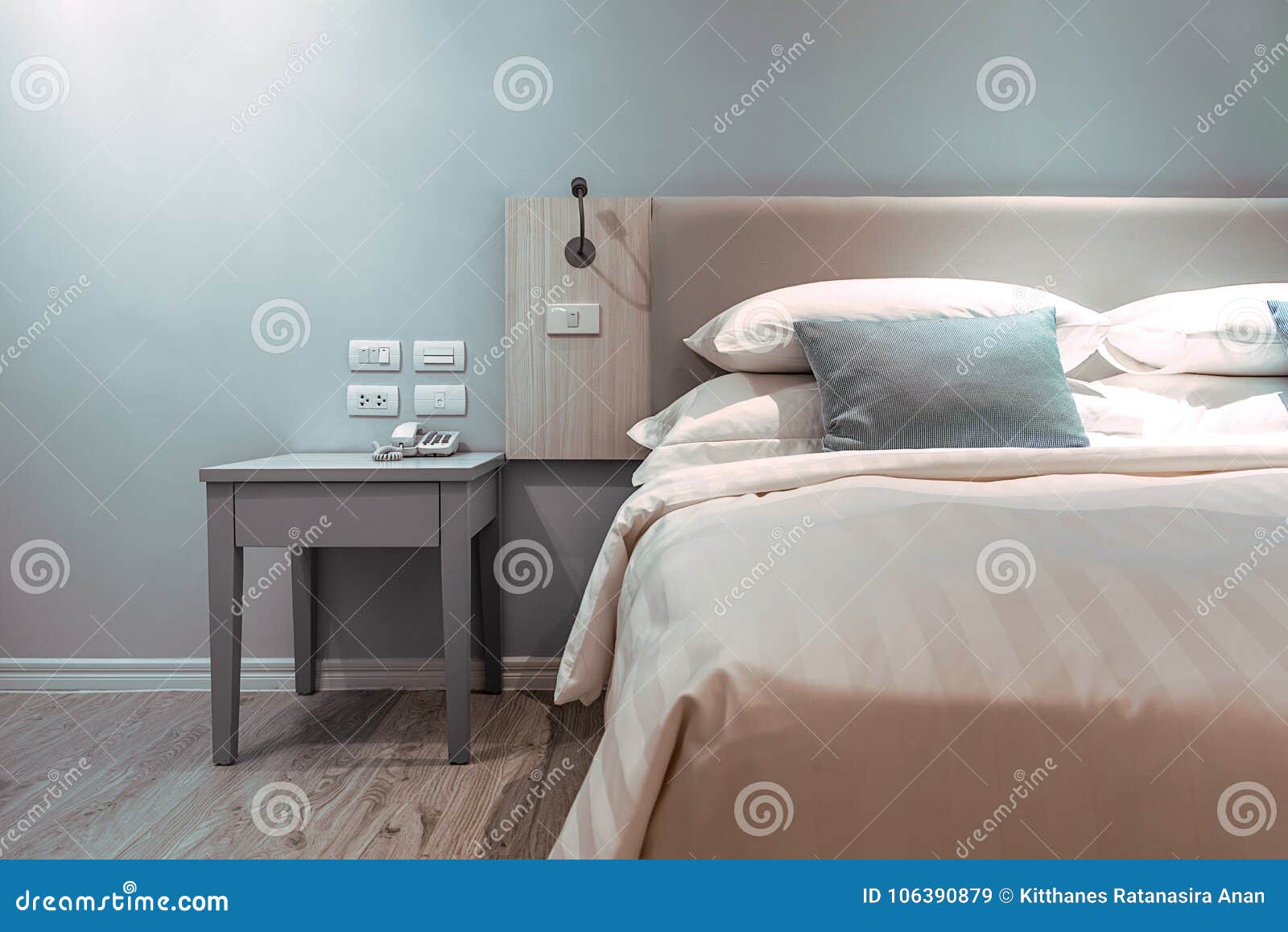 Modern Bedroom Design, Double Bed Stock Image - Image of elegance ...