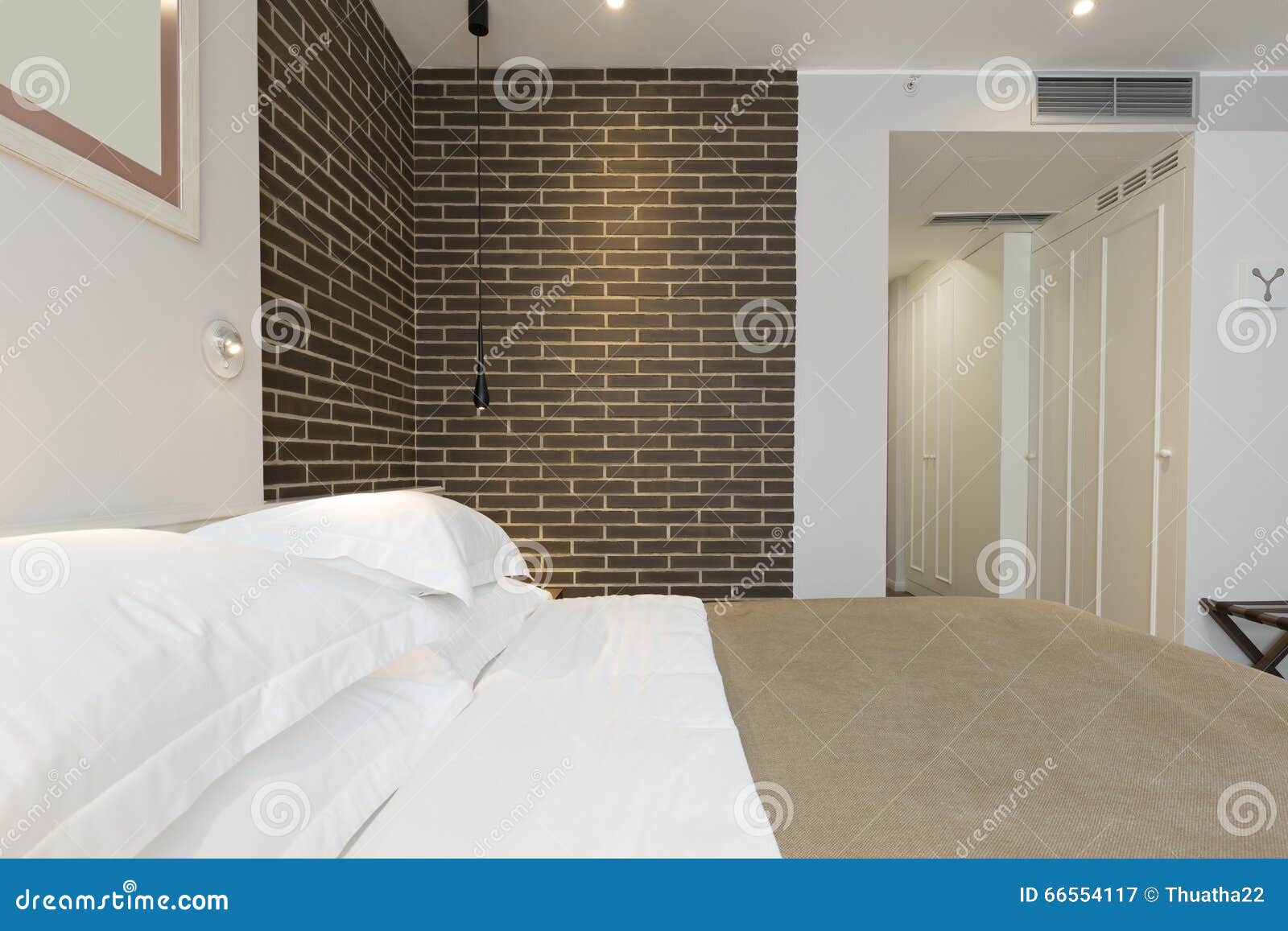 Modern Bedroom Interior in the Morning Stock Image - Image of apartment ...