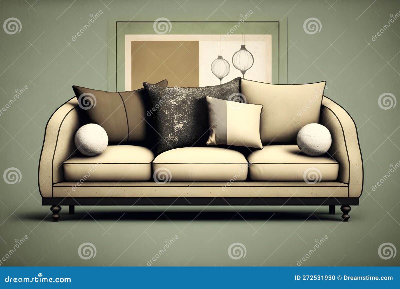 Modern Beige Sofa in Light Colors. Minimal Style Concept Stock ...