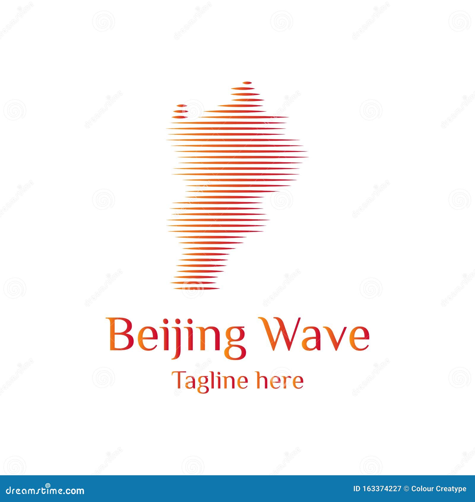 Modern Beijing China Map Wave Logo Template Designs Vector Illustration ...