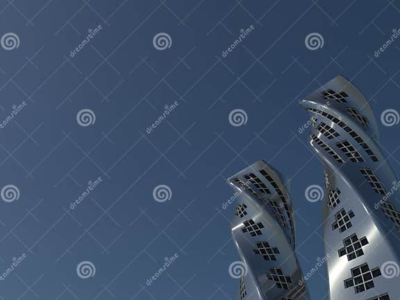 Modern bended architecture stock illustration. Illustration of ...
