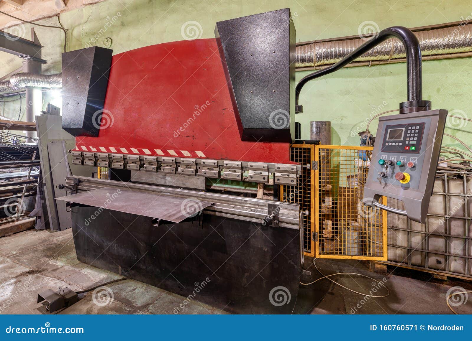 Modern Bending Machine. Equipment for Sheet Metal Processing Stock ...