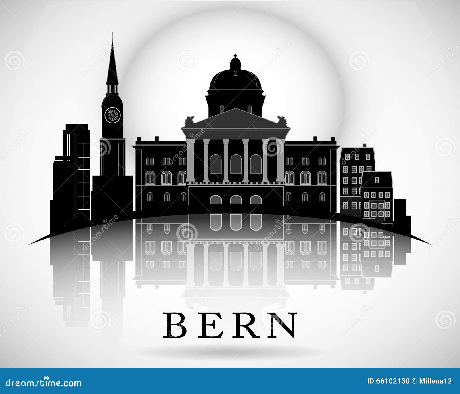 Bern Skyline Switzerland Hand Drawn Vector Sketch | CartoonDealer.com ...