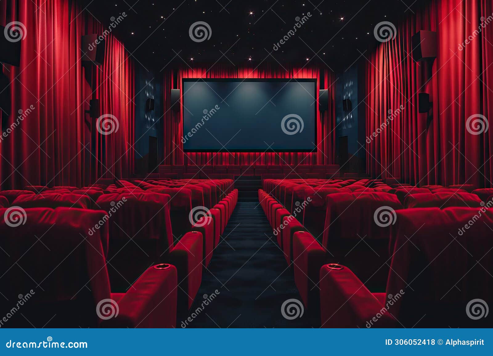 Modern Big Cinema Interior Room. Generative AI Stock Photo - Image of ...