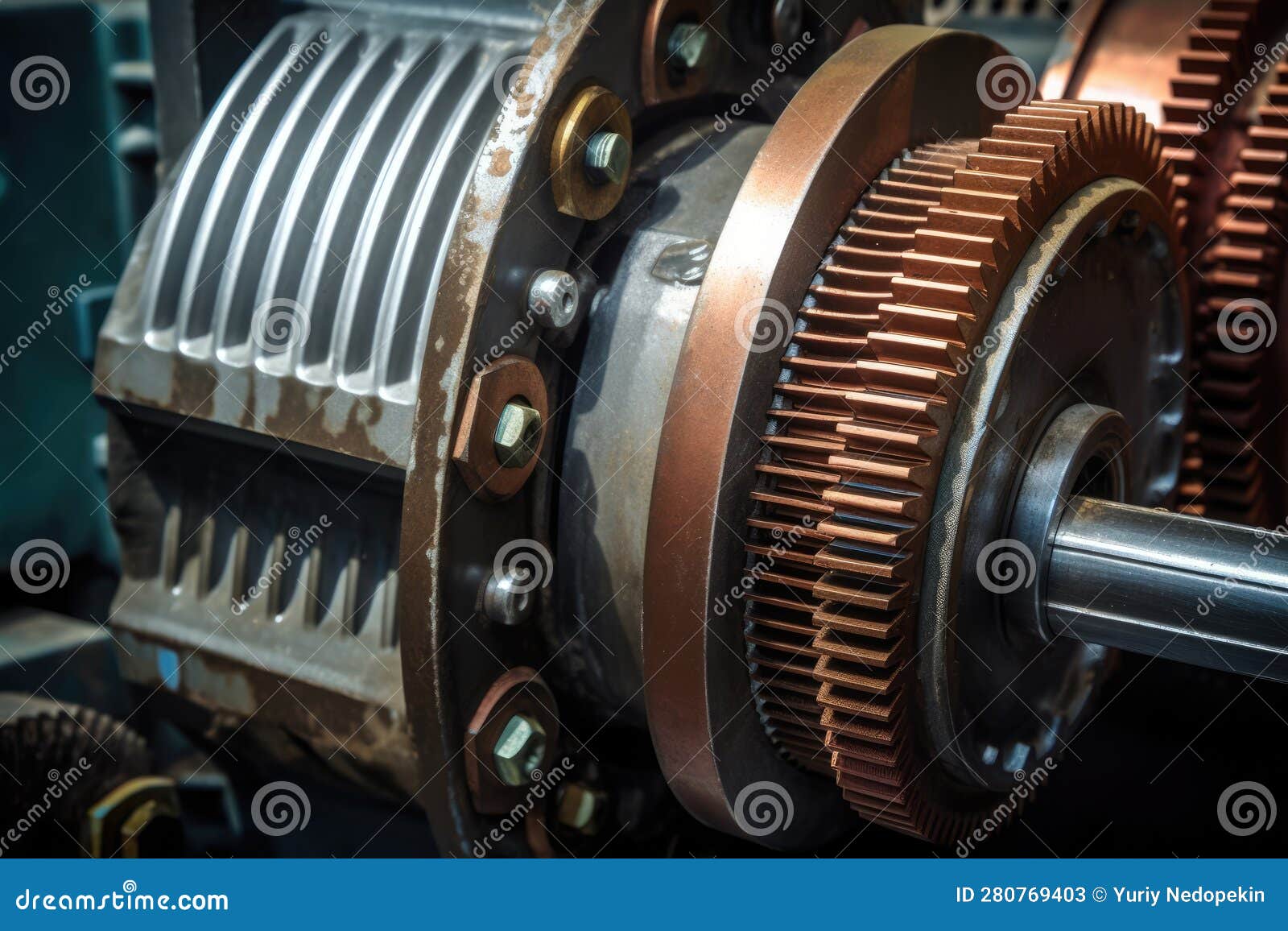 Modern Big Copper Powerful Motor. Generative AI Stock Illustration ...
