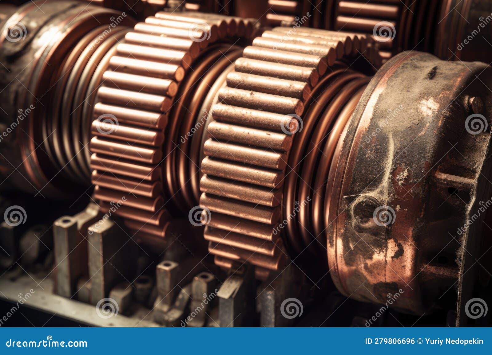 Modern Big Copper Powerful Motor. Generative AI Stock Illustration ...
