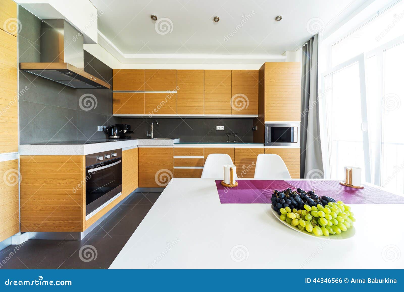 Modern big kitchen stock photo. Image of decoration, cooking - 44346566