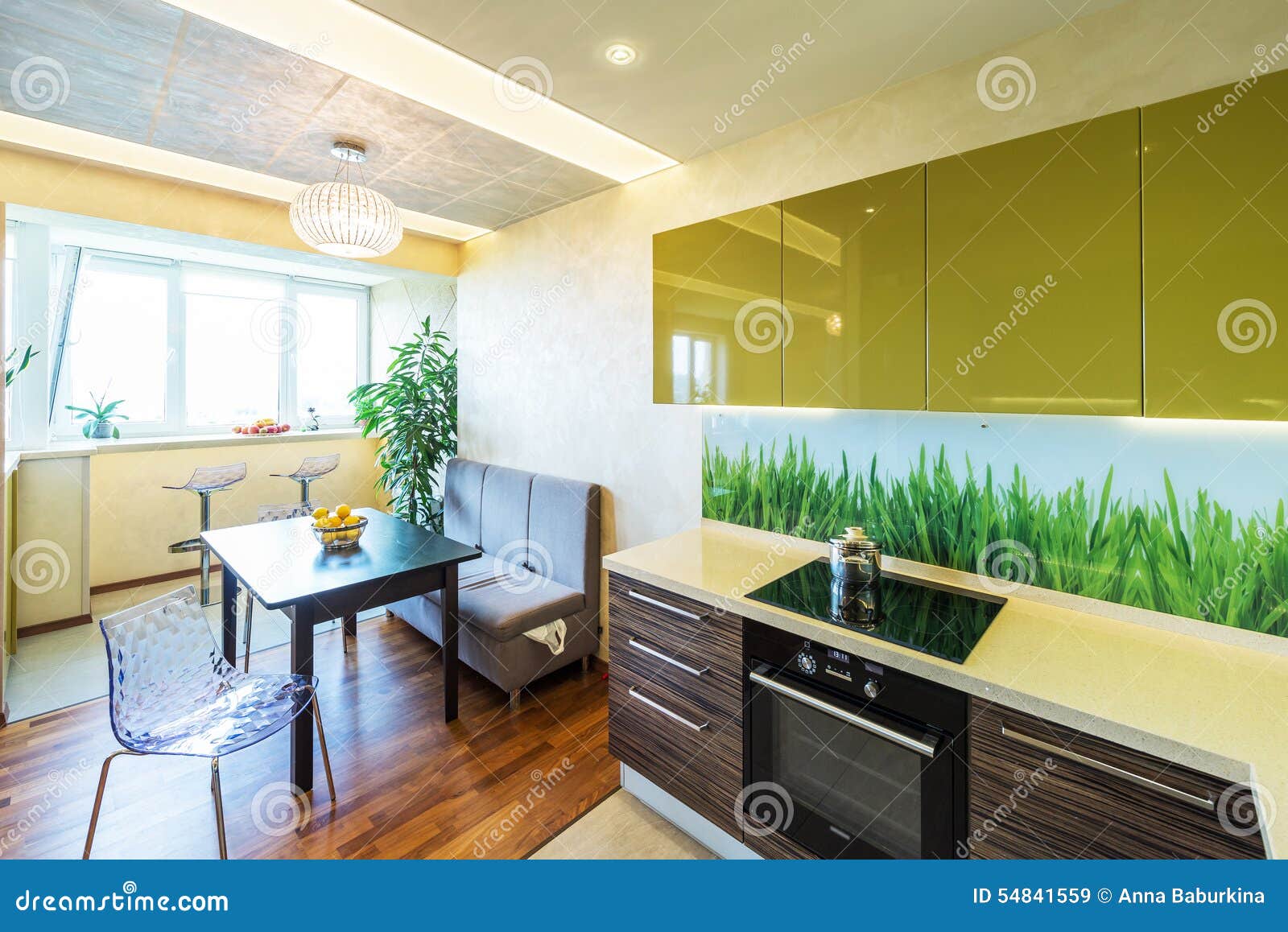 Modern big kitchen stock image. Image of design, colour - 54841559