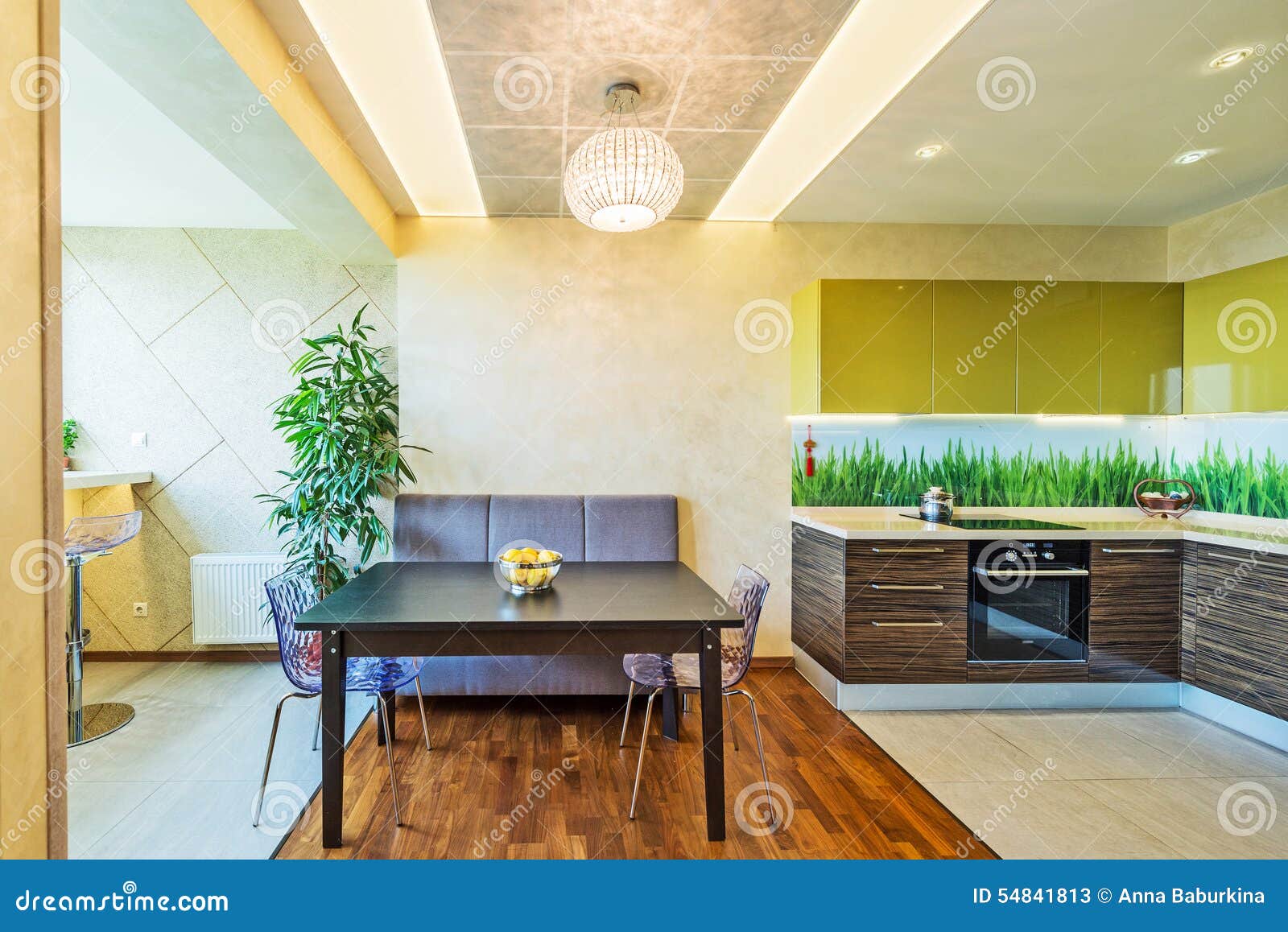 Modern big kitchen stock image. Image of interior, house - 54841813