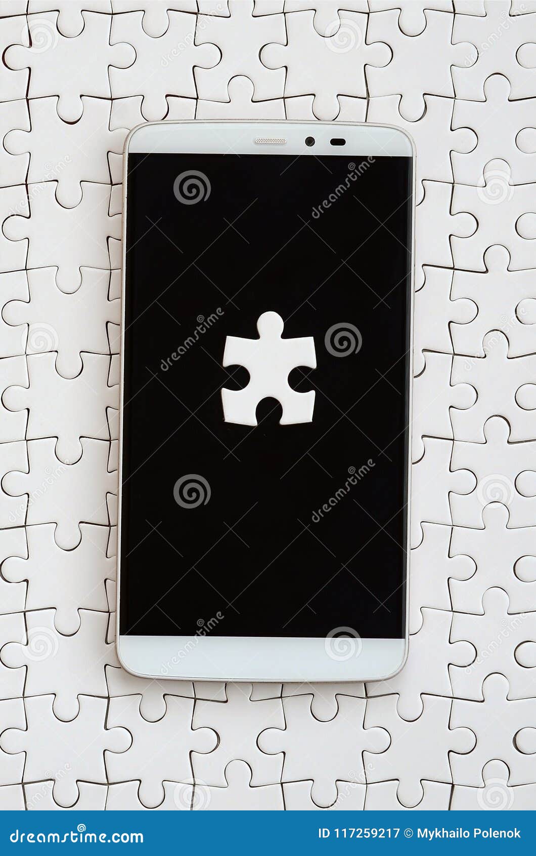 A Modern Big Smartphone with Several Puzzle Elements on the Touch ...