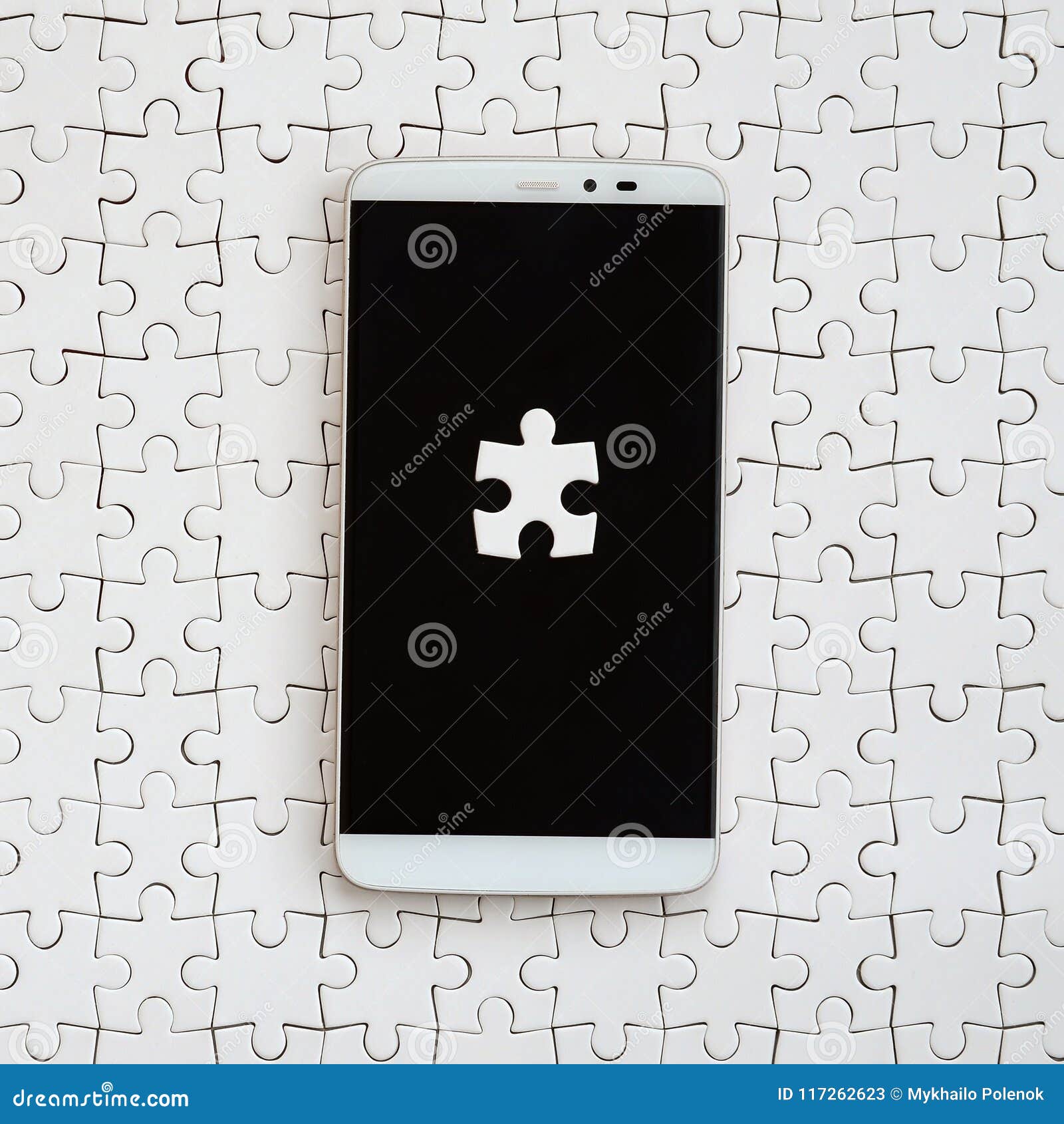 A Modern Big Smartphone with Several Puzzle Elements on the Touch ...