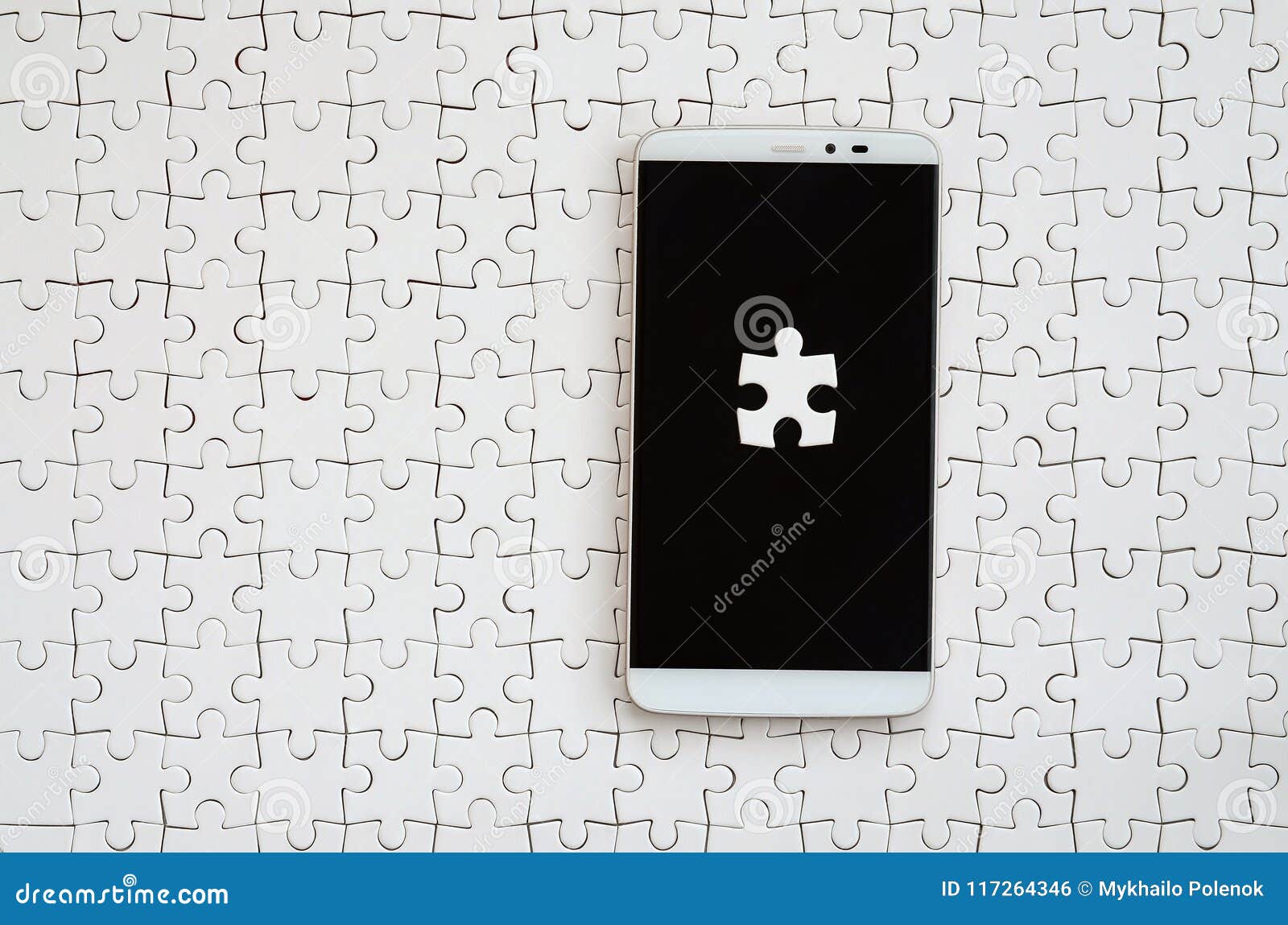 A Modern Big Smartphone with Several Puzzle Elements on the Touch ...