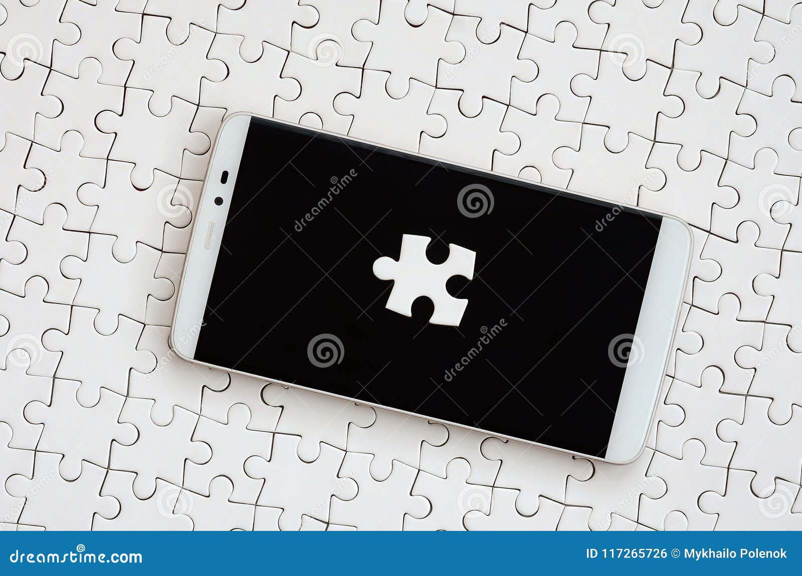 A Modern Big Smartphone with Several Puzzle Elements on the Touch ...