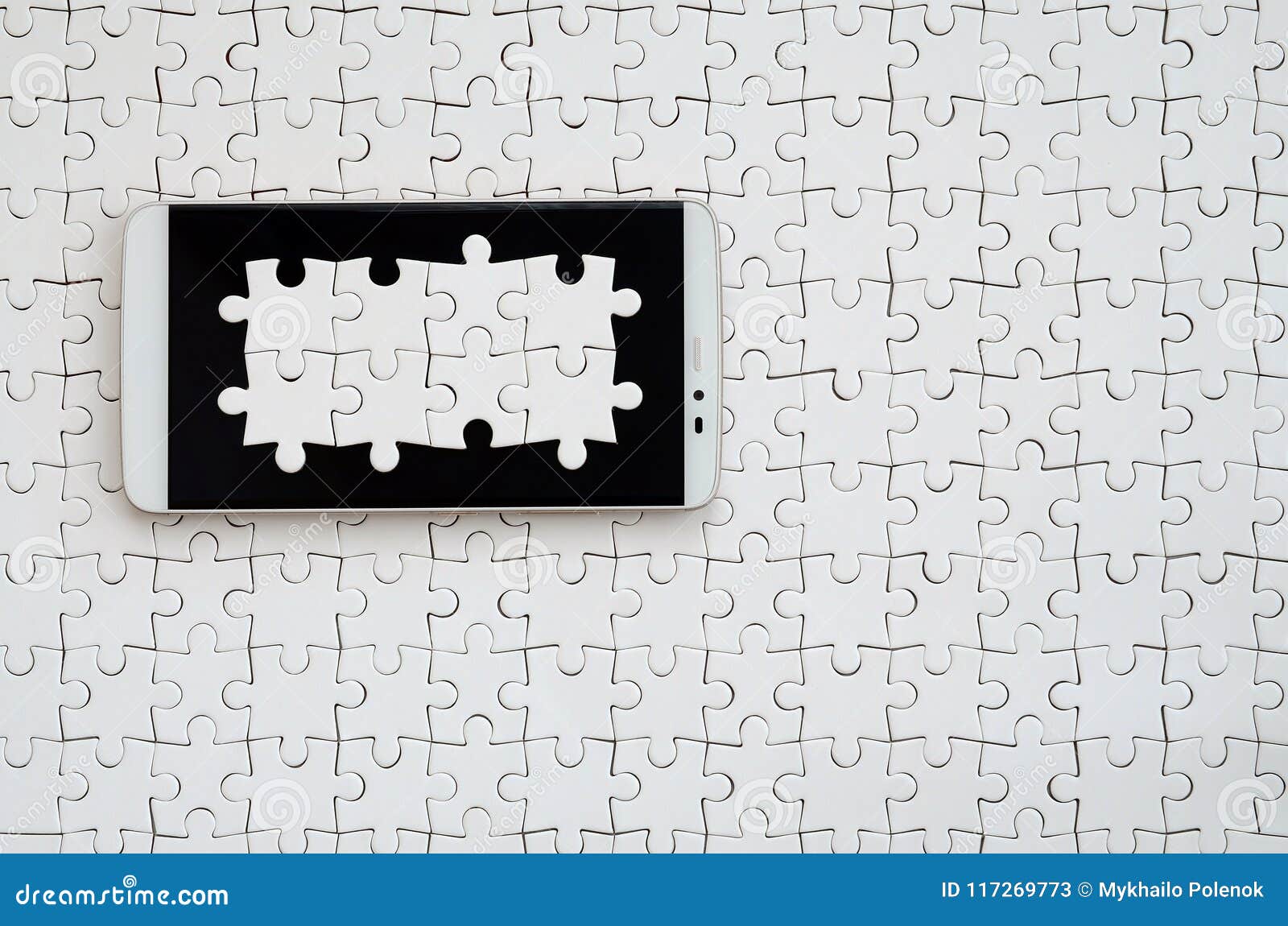 A Modern Big Smartphone with Several Puzzle Elements on the Touch ...