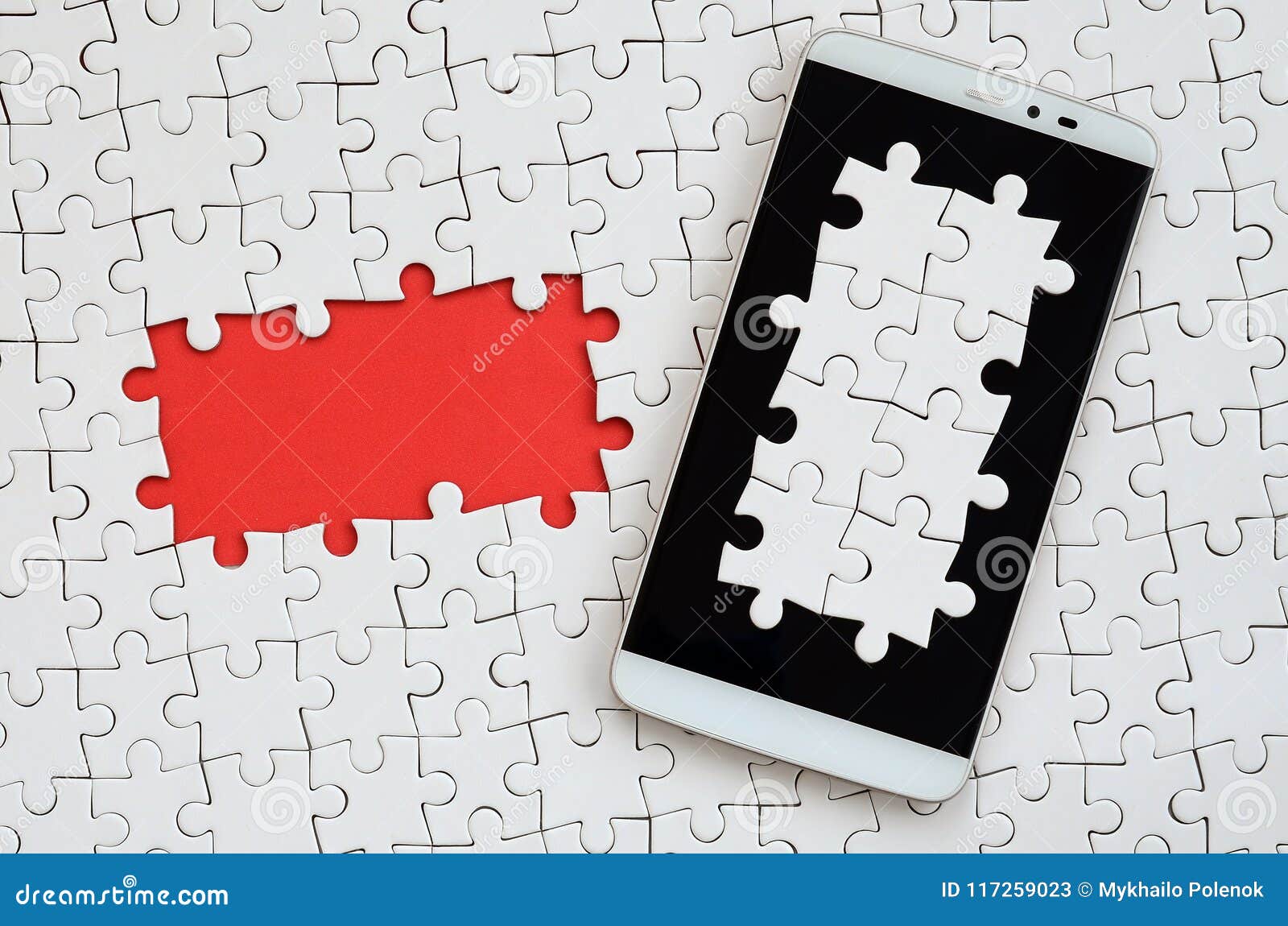 A Modern Big Smartphone with Several Puzzle Elements on the Touch ...