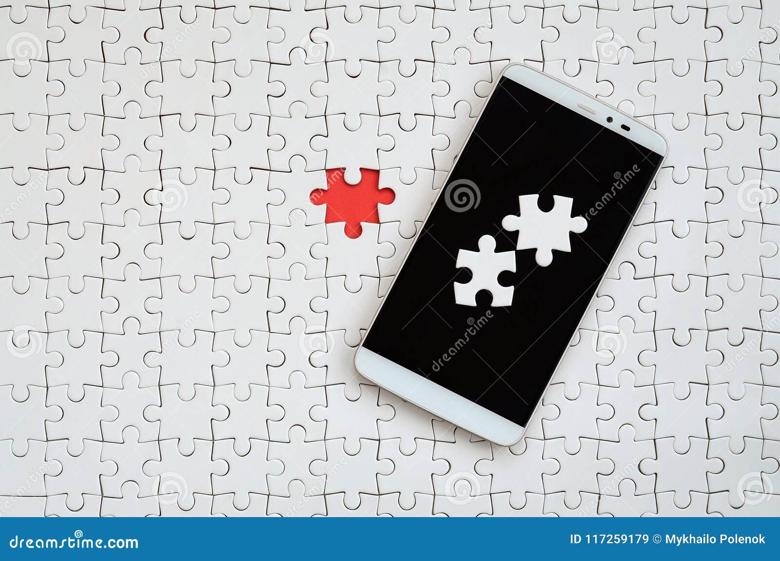 A Modern Big Smartphone with Several Puzzle Elements on the Touch ...