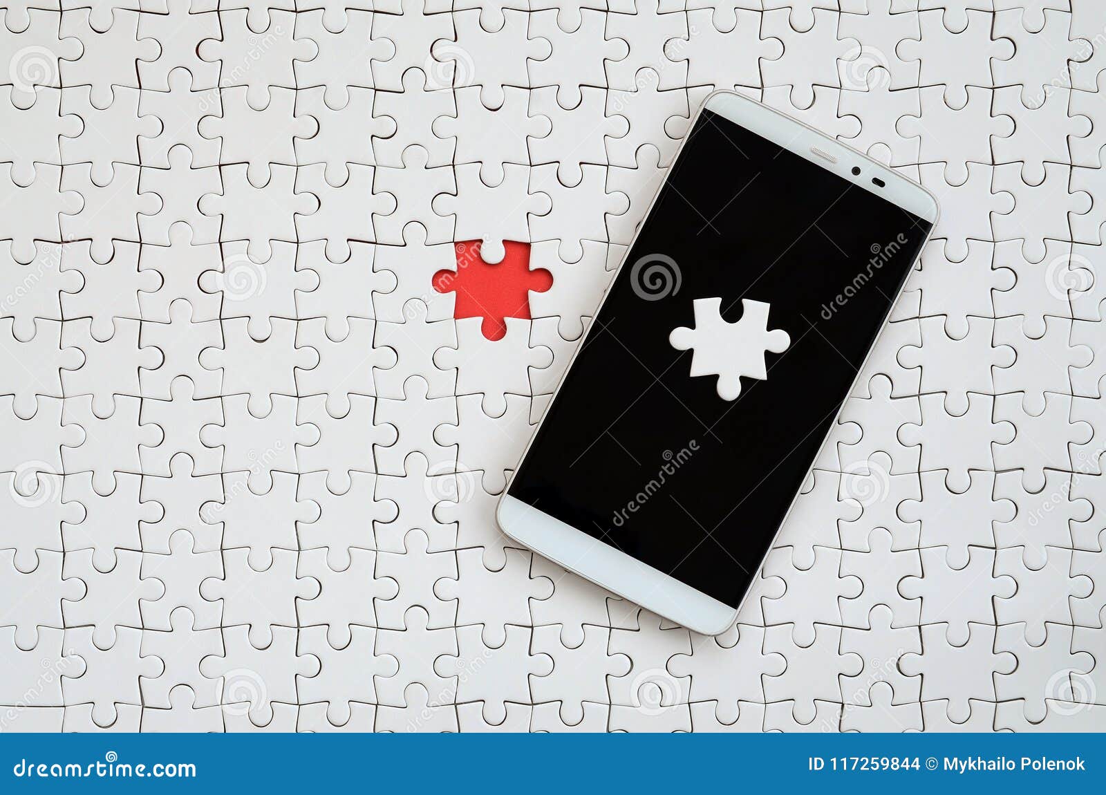 A Modern Big Smartphone with Several Puzzle Elements on the Touch ...