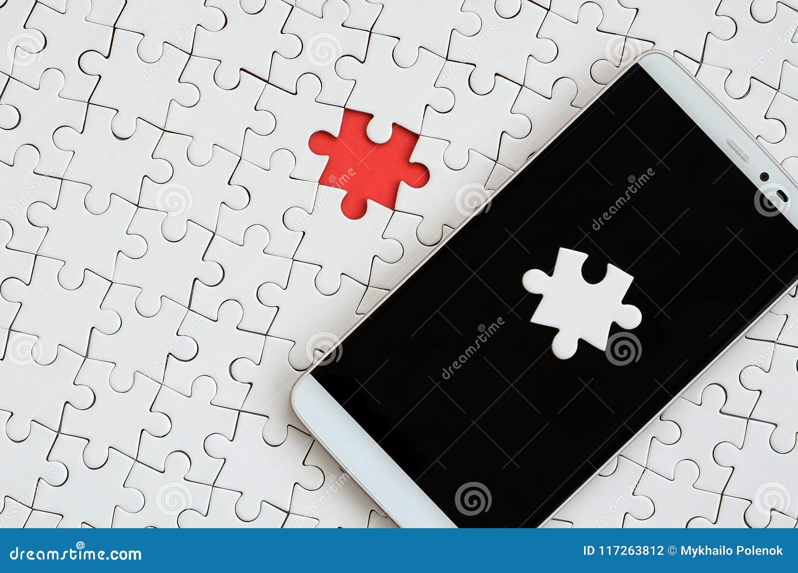 A Modern Big Smartphone with Several Puzzle Elements on the Touch ...