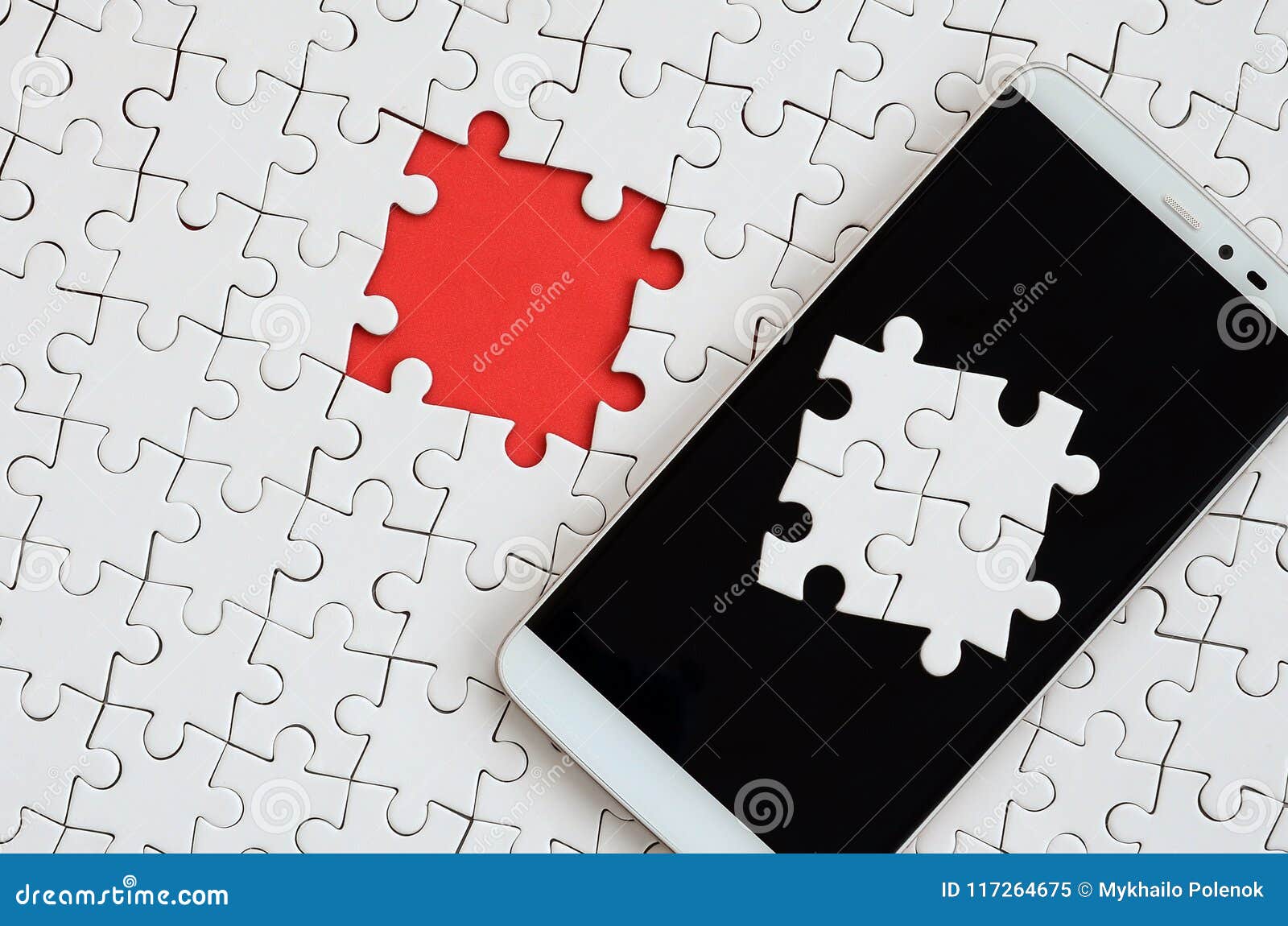 A Modern Big Smartphone with Several Puzzle Elements on the Touch ...