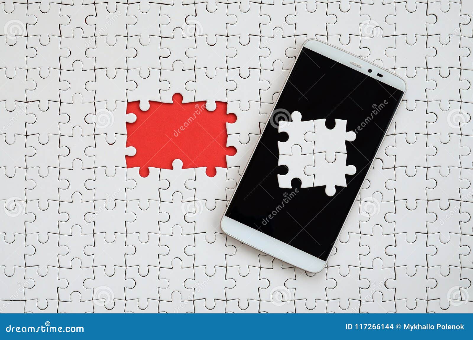 A Modern Big Smartphone with Several Puzzle Elements on the Touch ...