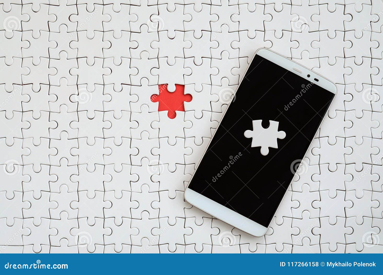 A Modern Big Smartphone with Several Puzzle Elements on the Touch ...