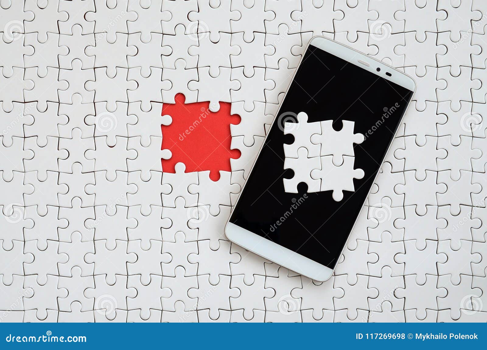 A Modern Big Smartphone with Several Puzzle Elements on the Touch ...