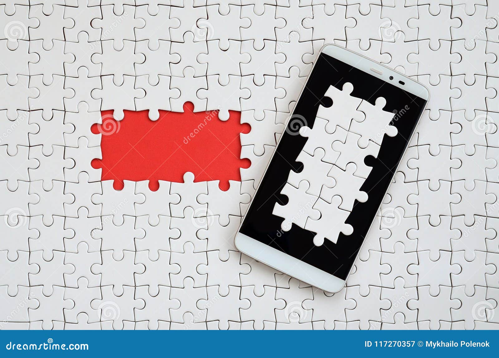 A Modern Big Smartphone with Several Puzzle Elements on the Touch ...