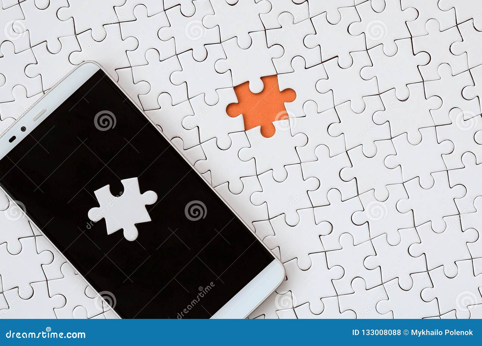 A Modern Big Smartphone with Several Puzzle Elements on the Touch ...