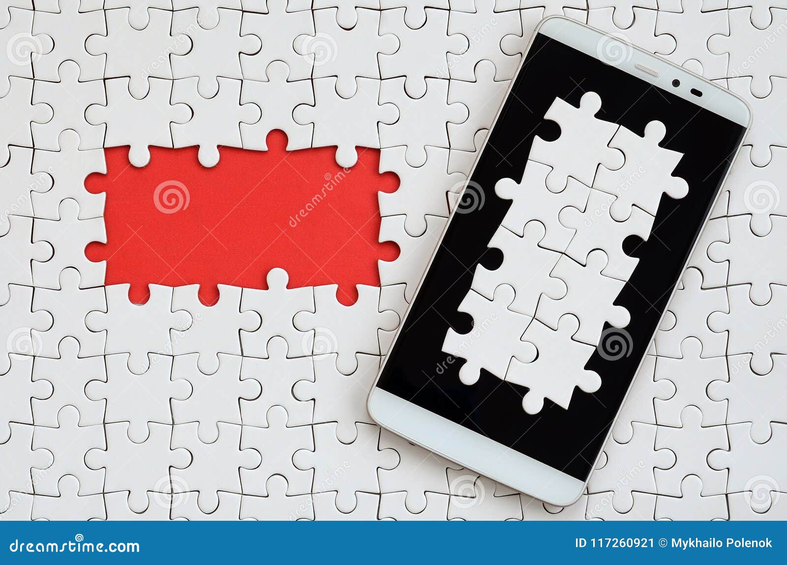 A Modern Big Smartphone with Several Puzzle Elements on the Touch ...