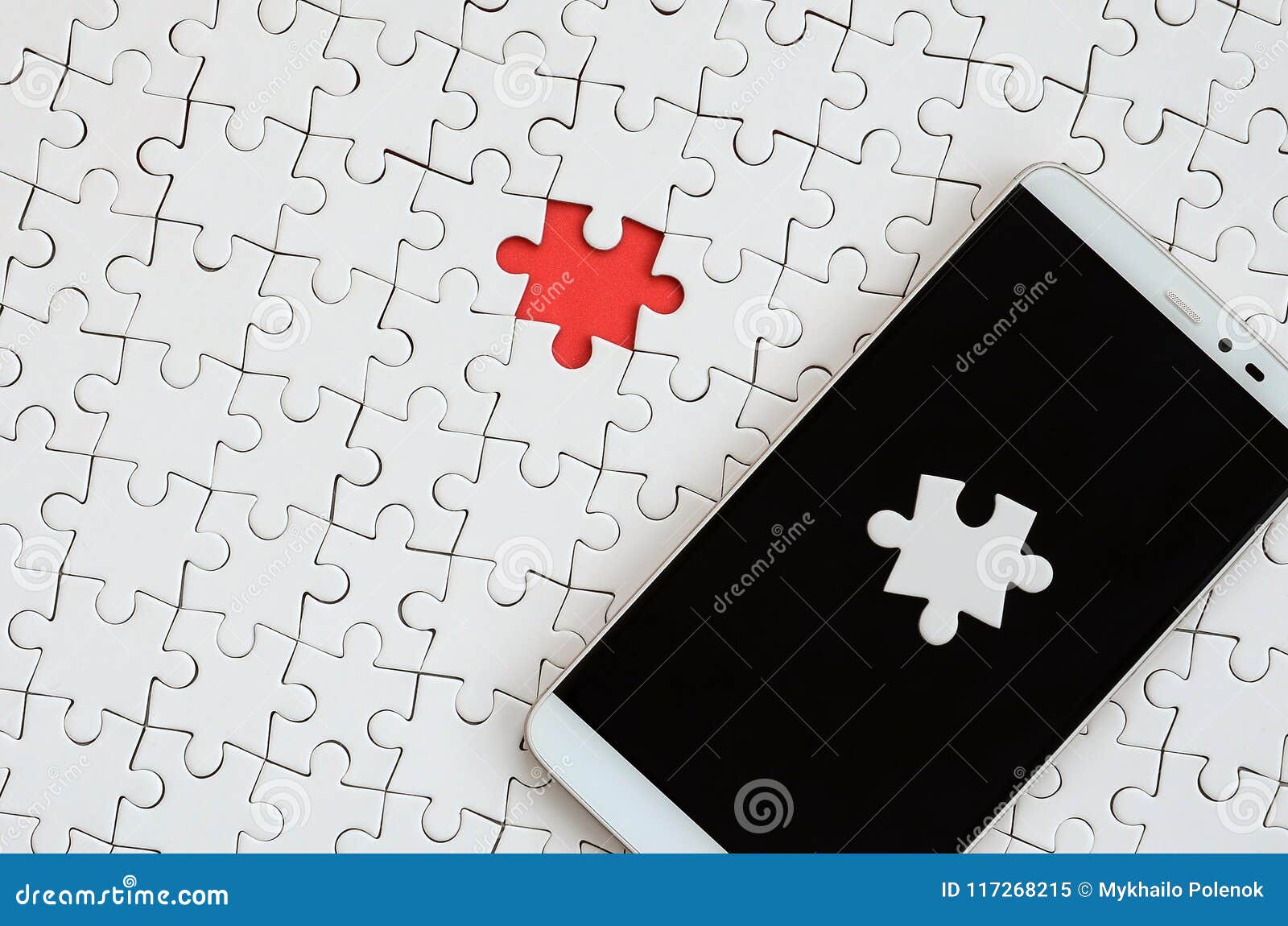 A Modern Big Smartphone with Several Puzzle Elements on the Touch ...