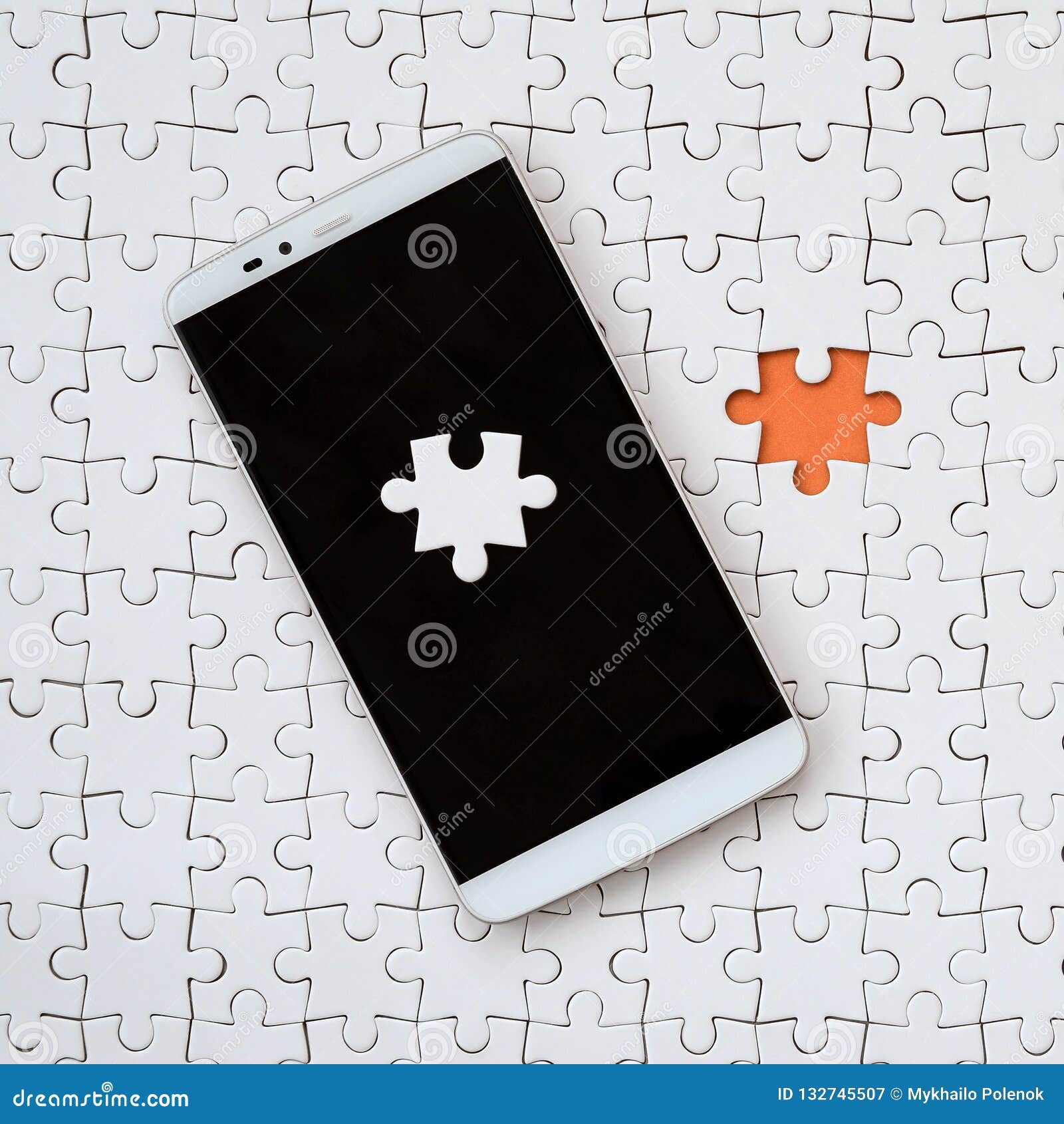 A Modern Big Smartphone with Several Puzzle Elements on the Touch ...