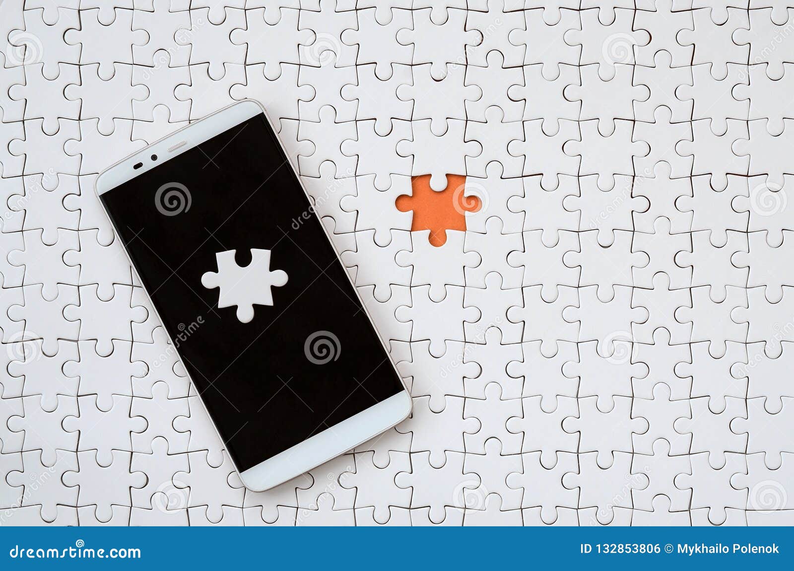 A Modern Big Smartphone with Several Puzzle Elements on the Touch ...