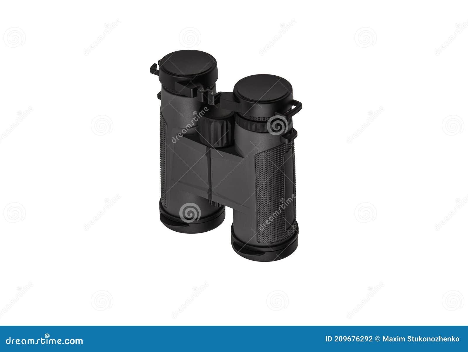 Modern Binoculars Isolate on a White Back. Long-distance Observation ...