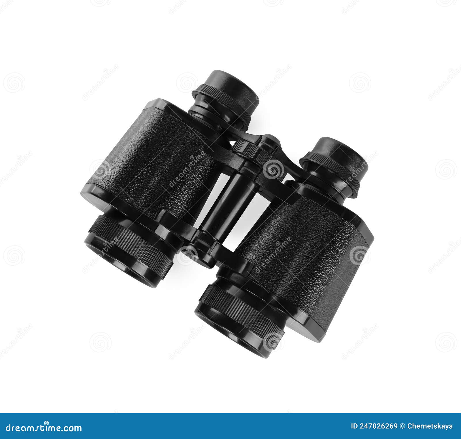 Modern Binoculars Isolated on White, Top View Stock Image - Image of ...