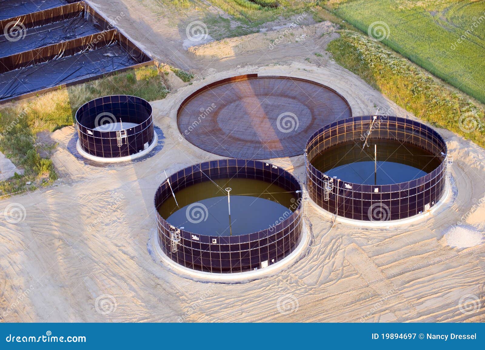 Modern Biogas Plant Under Construction Stock Image - Image of black ...