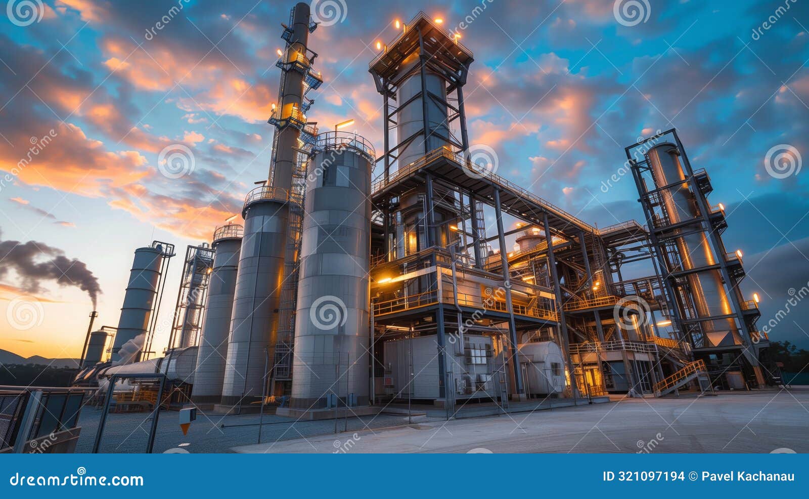 A Modern Biomass To Biodiesel Processing Plant with Towering Structures ...