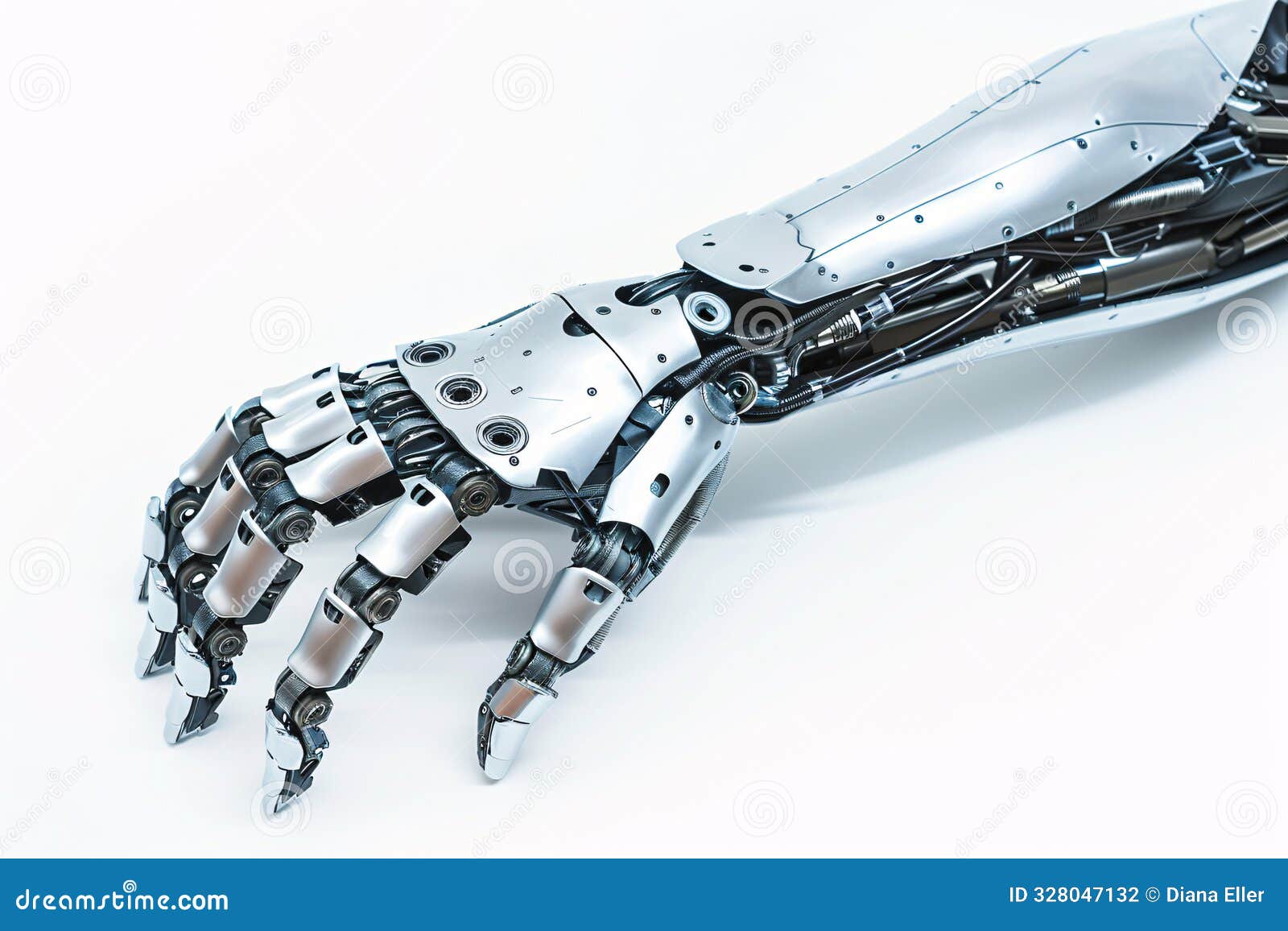Modern Bionic Arm Isolated Over White Background Stock Illustration ...