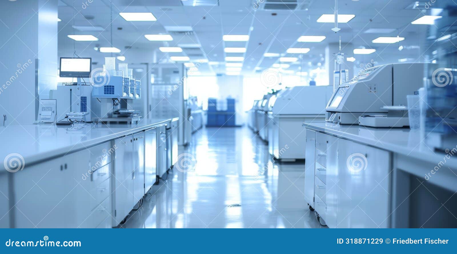 Modern Biotechnology Laboratory Interior with Advanced Scientific ...