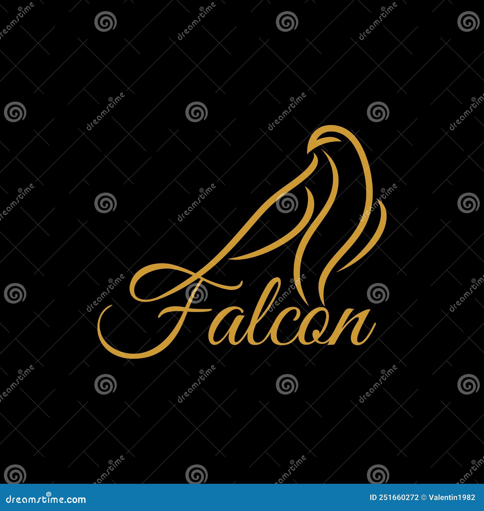 Modern bird falcon logo. stock vector. Illustration of symbol - 251660272