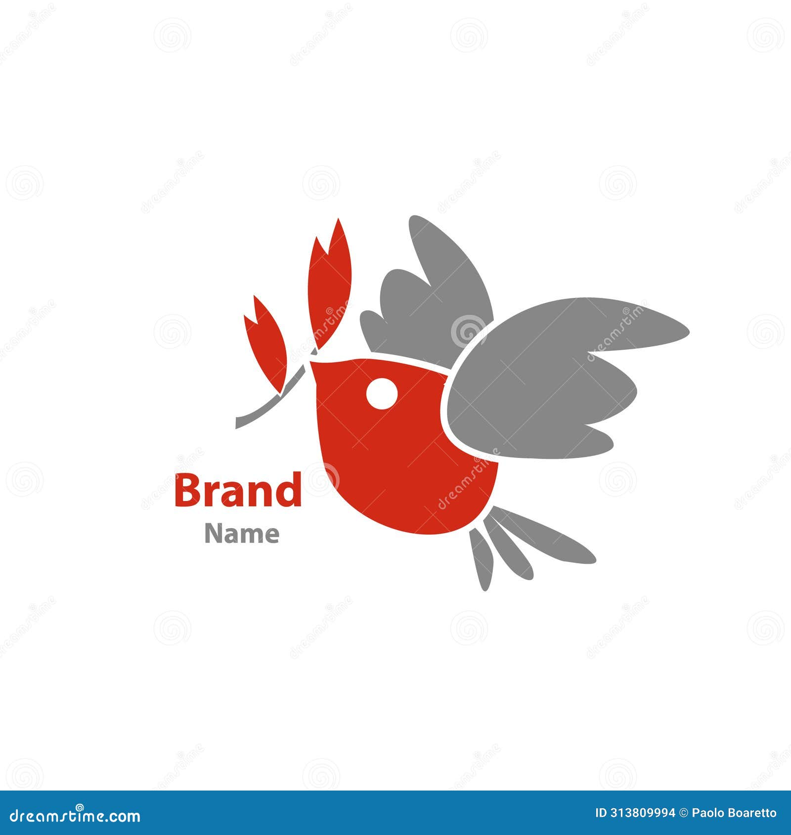 Modern Bird Logo with Wheat Vector Illustration Stock Illustration ...