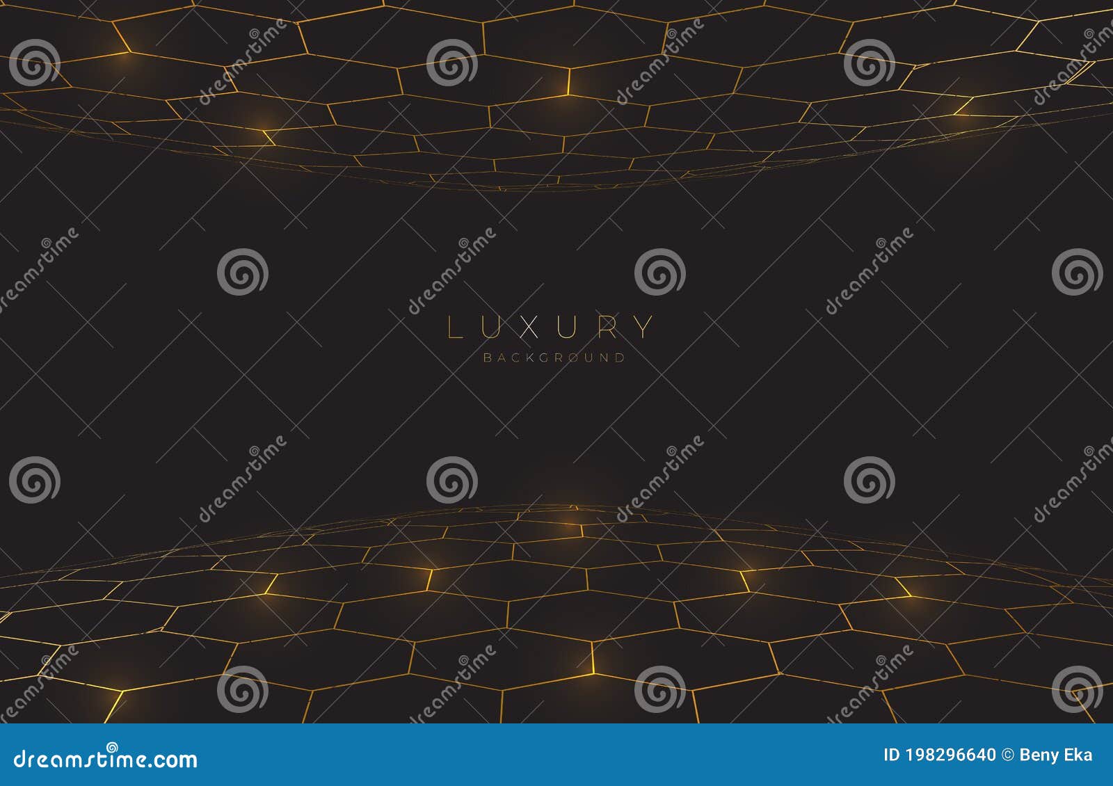 Modern Black Background Textured with Abstract Gold Hexagon Pattern. Hi ...