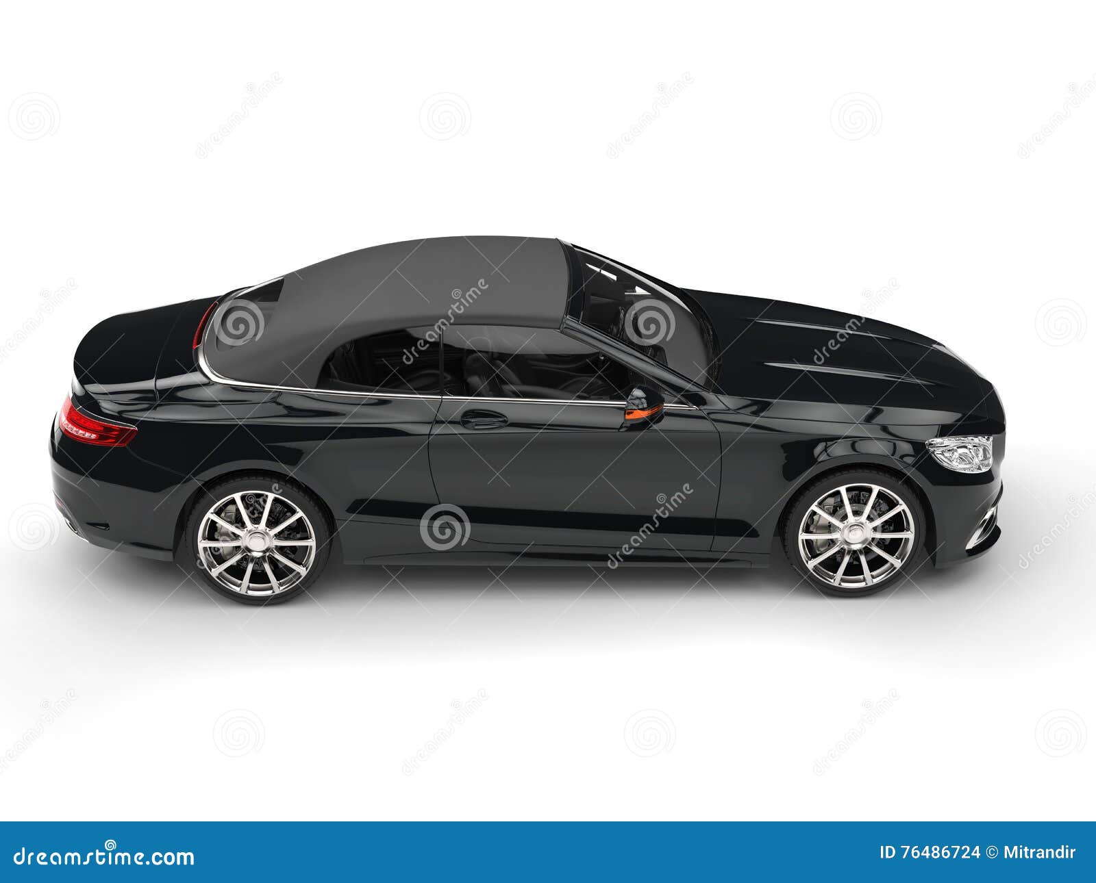 Modern Black Business Car - Side Top View Stock Illustration ...