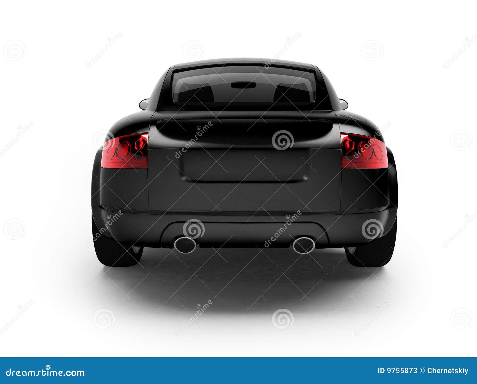Modern black car back view stock illustration. Image of drive - 9755873