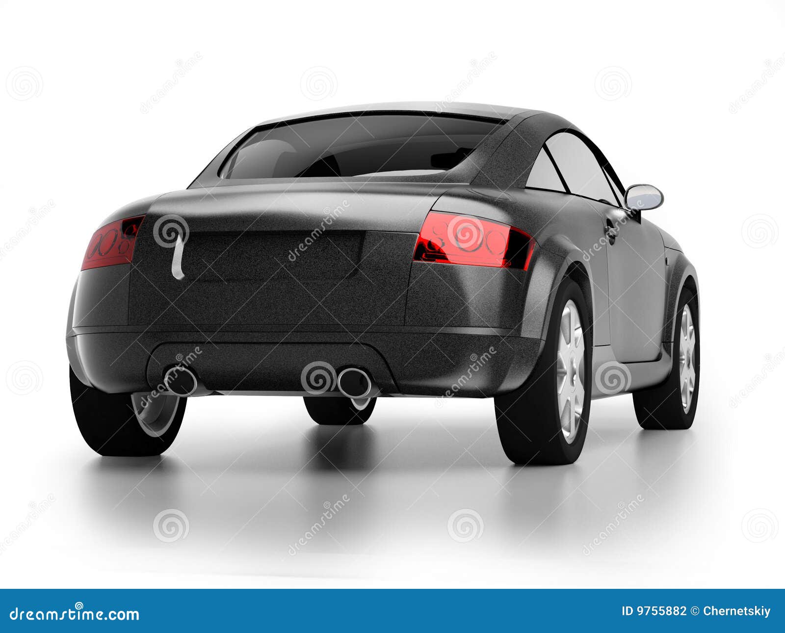 Modern black car back view stock illustration. Illustration of stylish ...
