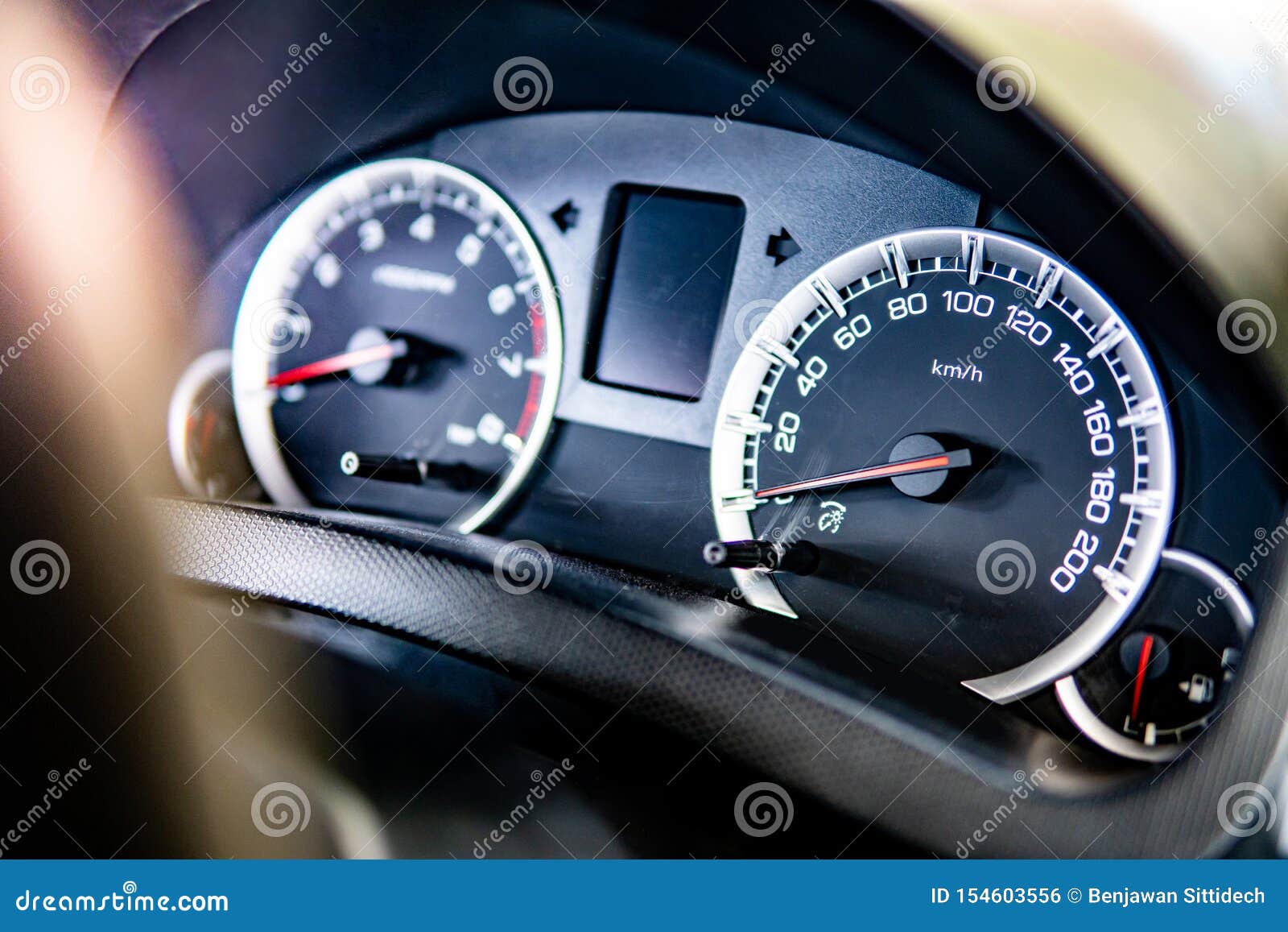 Modern Black Car Dashboard. Speed Display Panel Stock Photo - Image of ...
