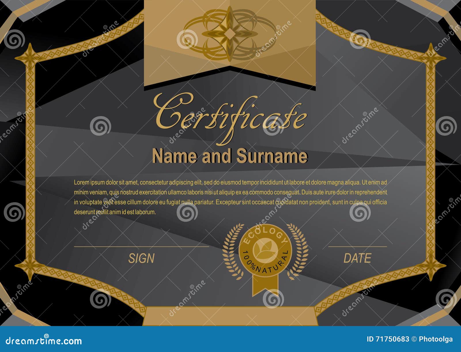 Certificate. Official Document. Official Border. Royalty-Free Stock ...