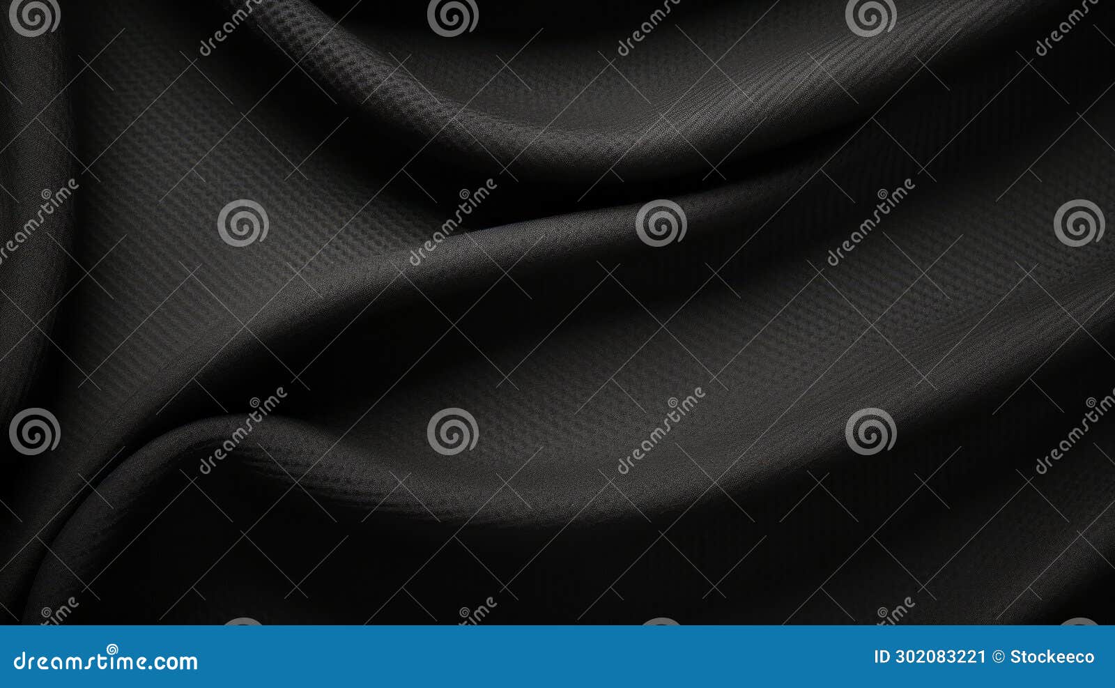 Realistic Hyper-detailed Rendering of Black Fabric Stock Illustration ...