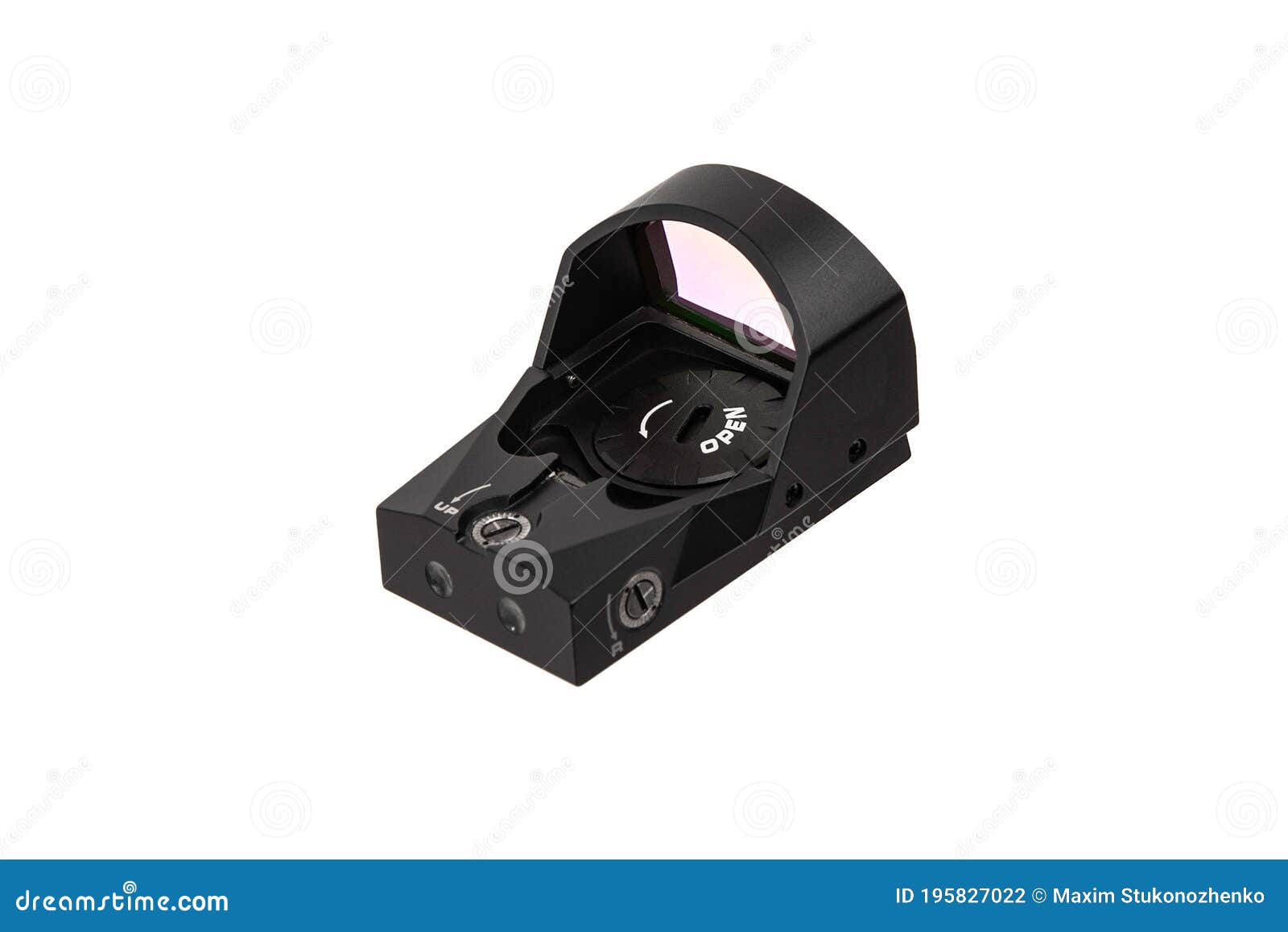 Modern Black Collimator Sight Isolated on White Back Stock Photo ...