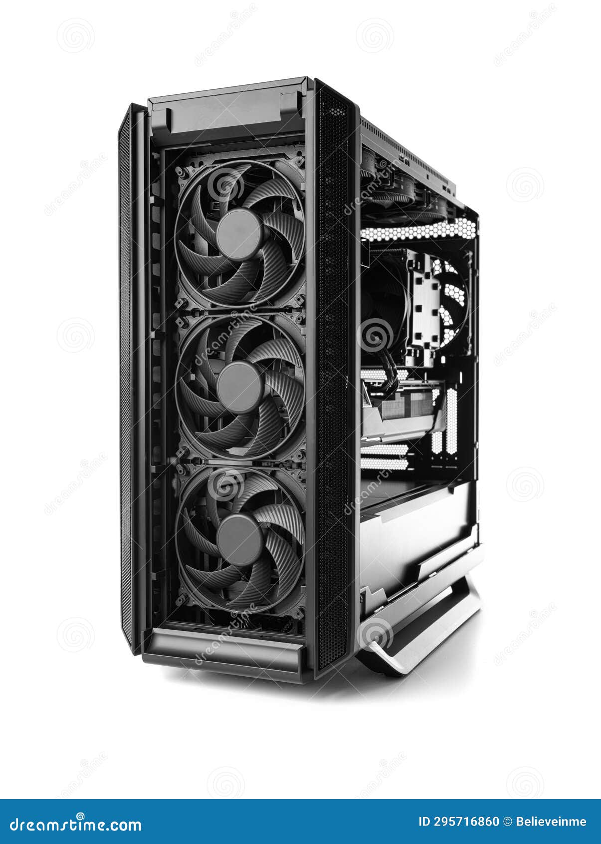 Modern Black Computer System Unit Isolated. Stock Photo - Image of flat ...